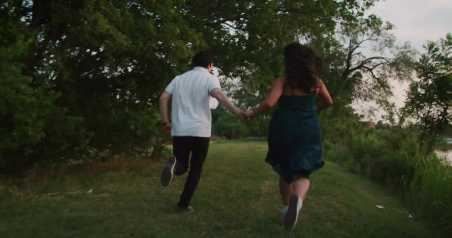 Couple Running Holding Hands